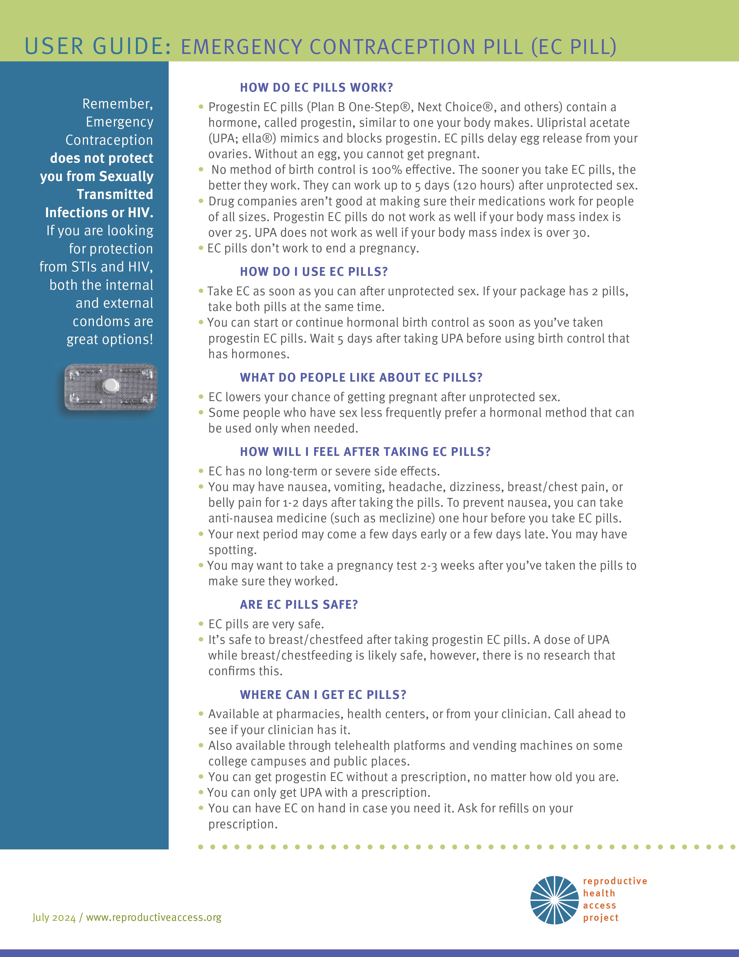 Emergency Contraception (EC) User Guide – Reproductive Health Access ...
