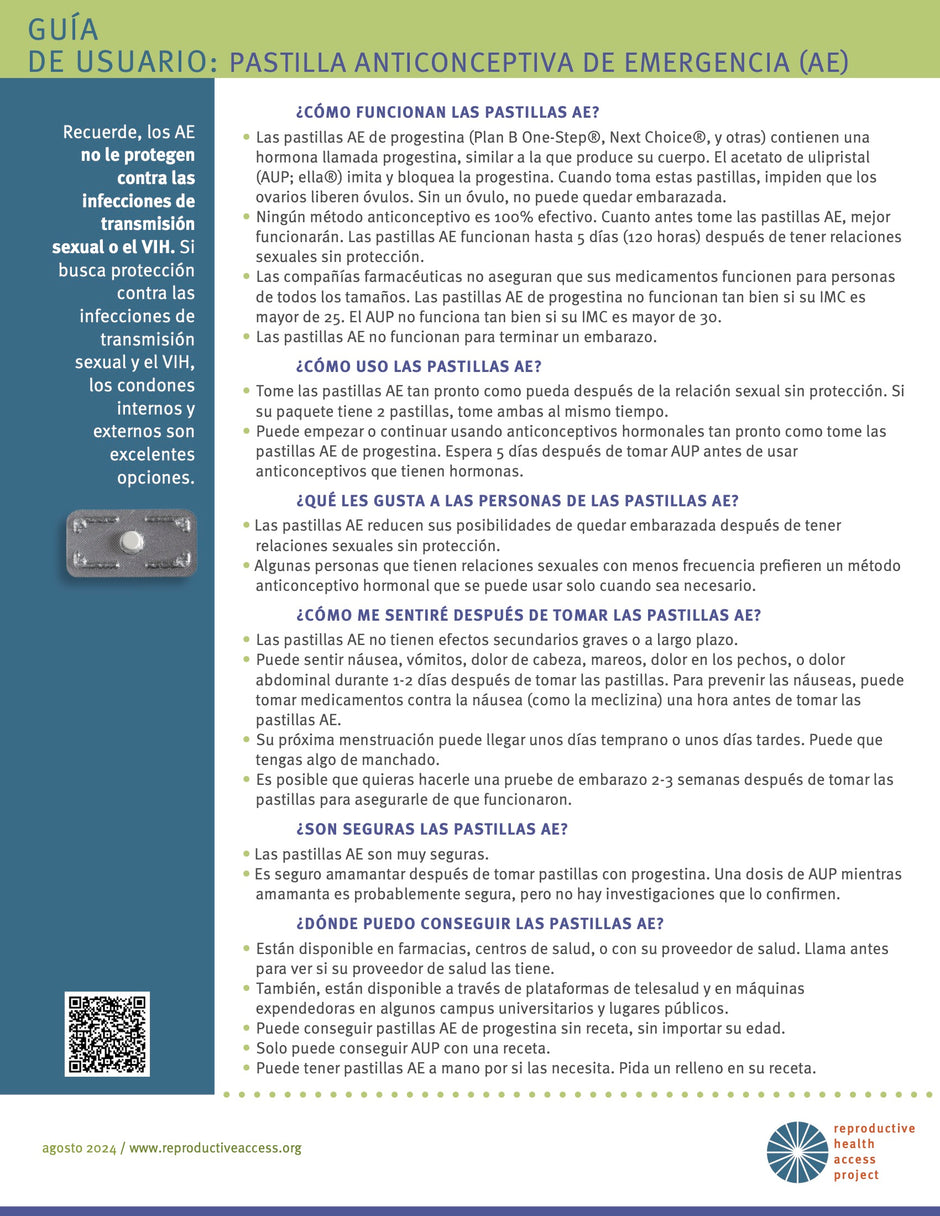 Birth Control User Guides – Reproductive Health Access Project Store