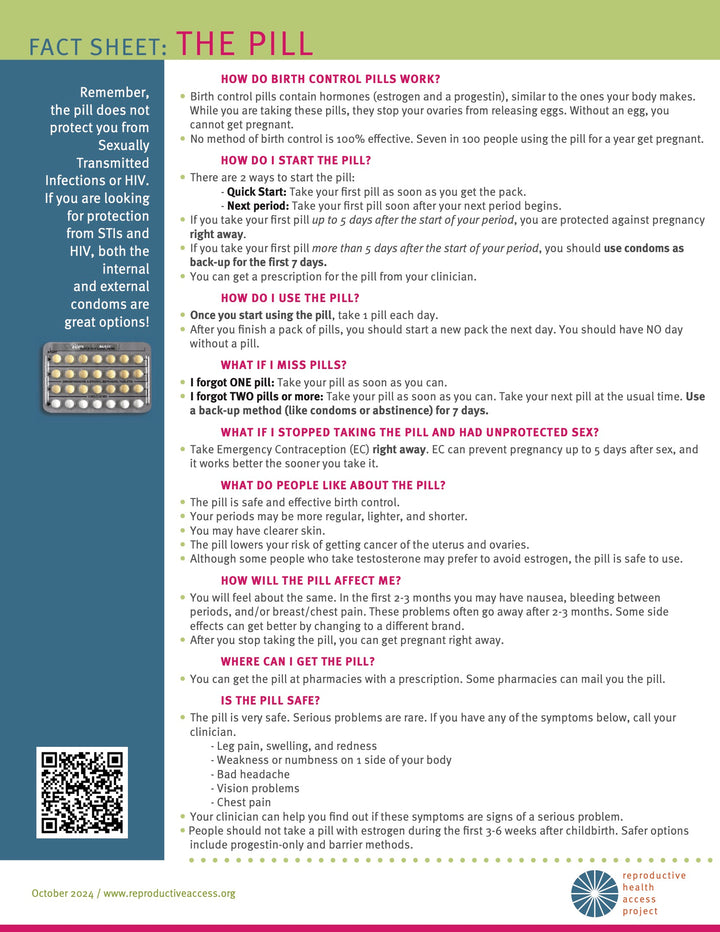 Birth Control User Guides – Reproductive Health Access Project Store